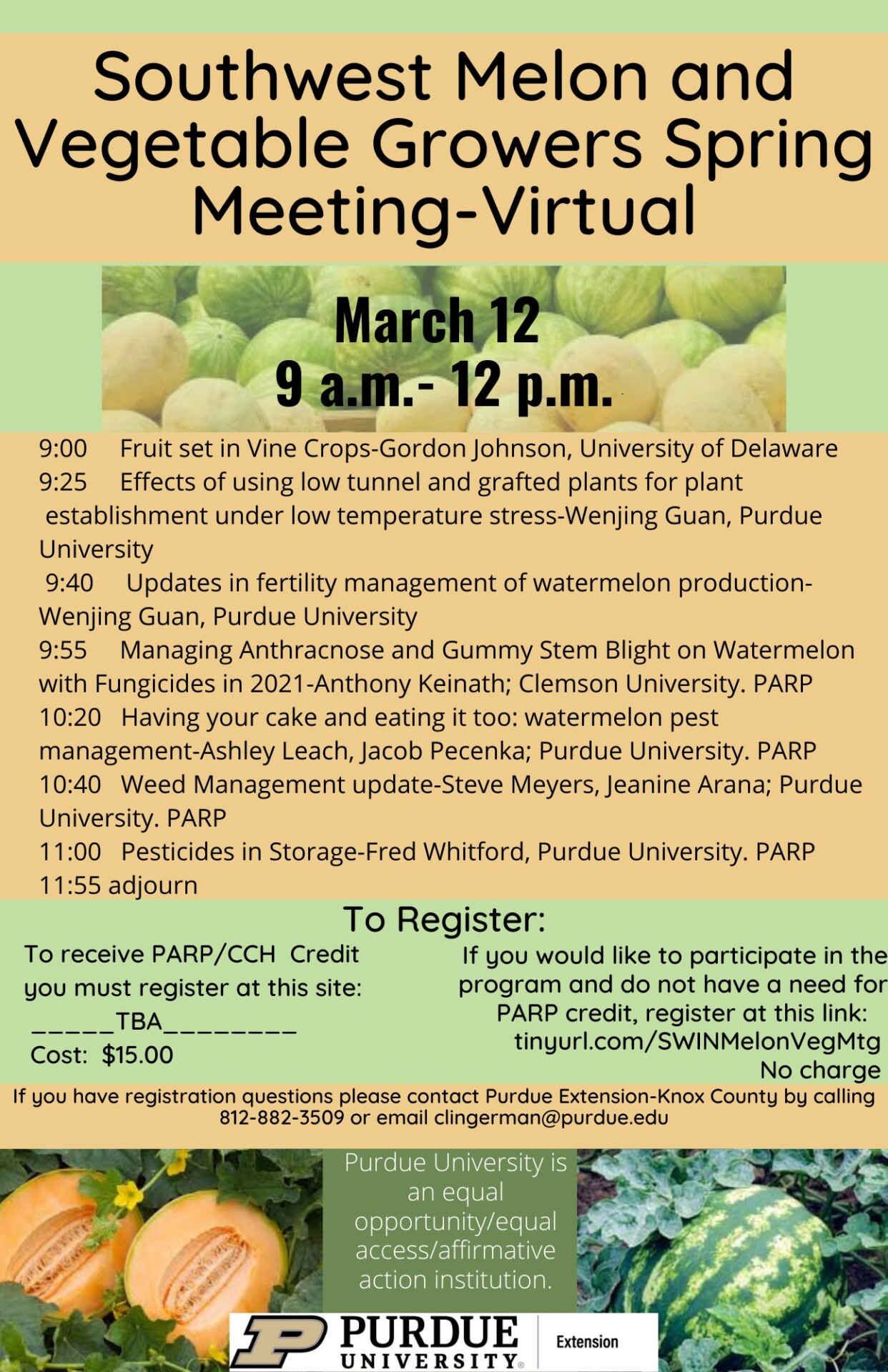 Southwest Indiana Melon and Vegetable Growers Annual Meeting | Purdue ...