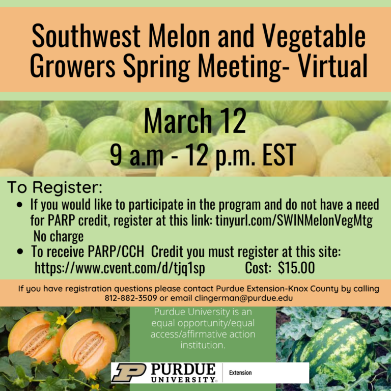 Southwest Indiana Melon and Vegetable Growers Annual Meeting | Purdue ...