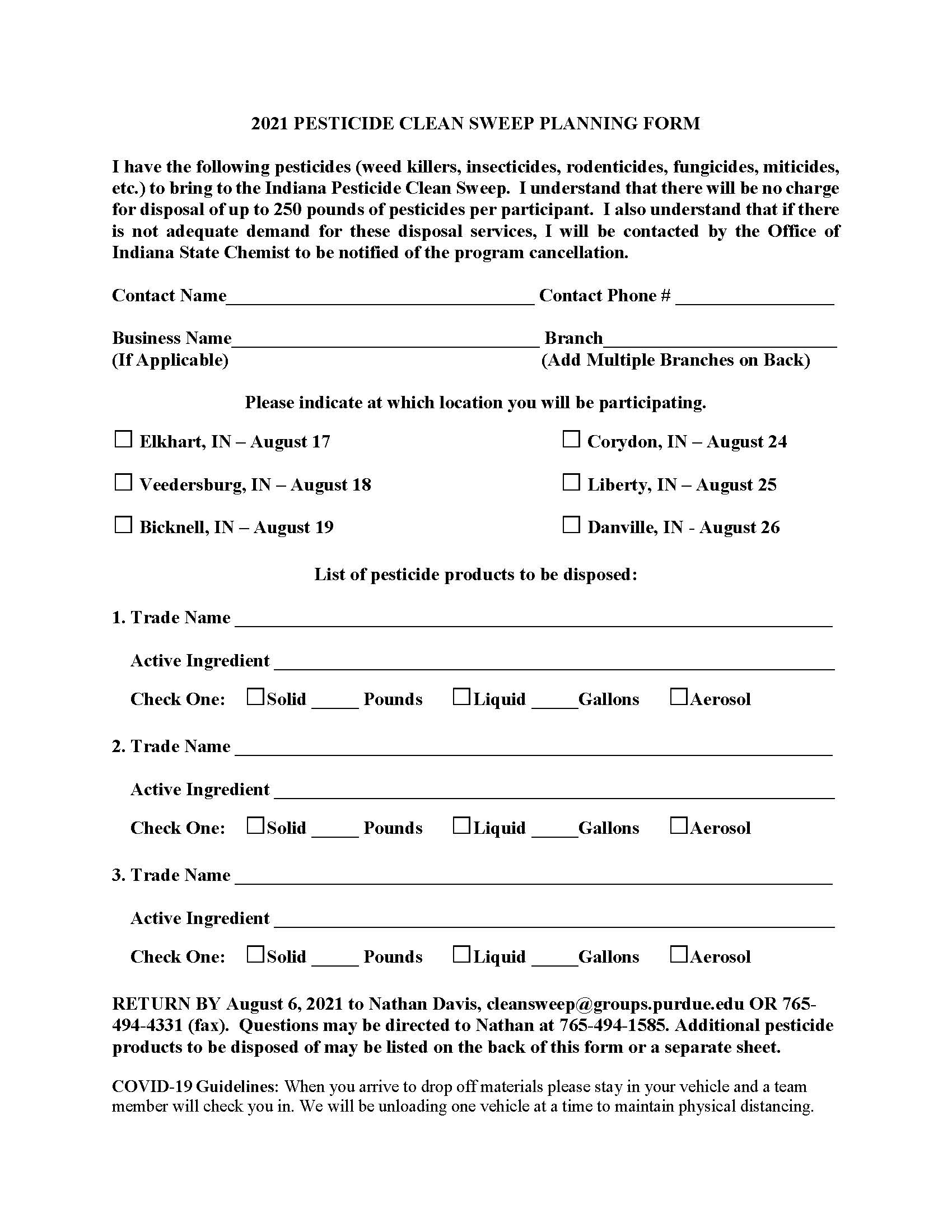 Clean Sweep 2021 | Purdue University Vegetable Crops Hotline