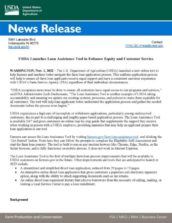 USDA Launches Loan Assistance Tool | Purdue University Vegetable Crops ...