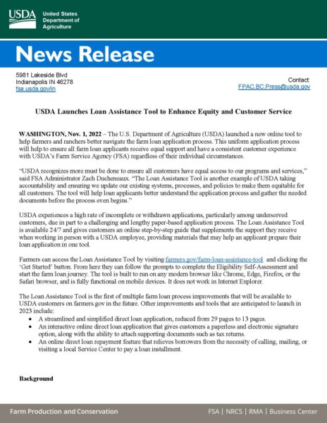 USDA Launches Loan Assistance Tool | Purdue University Vegetable Crops ...